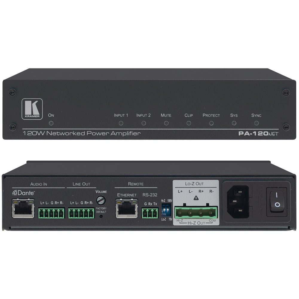 Kramer Electronics PA-120Net 120W Networked Power Amplifier | 3D Broadcast