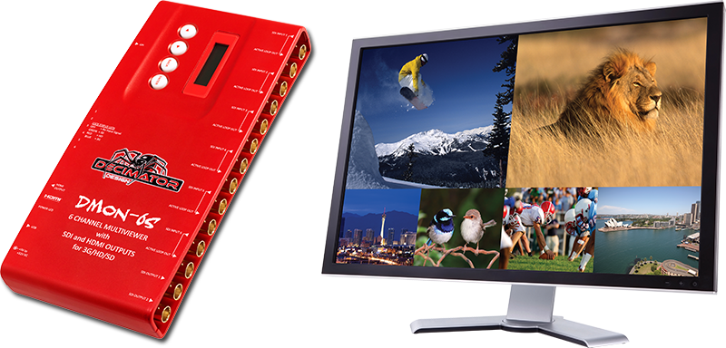 Decimator Design DMON-6S 1 to 6 Channel Multi-Viewer | 3D Broadcast