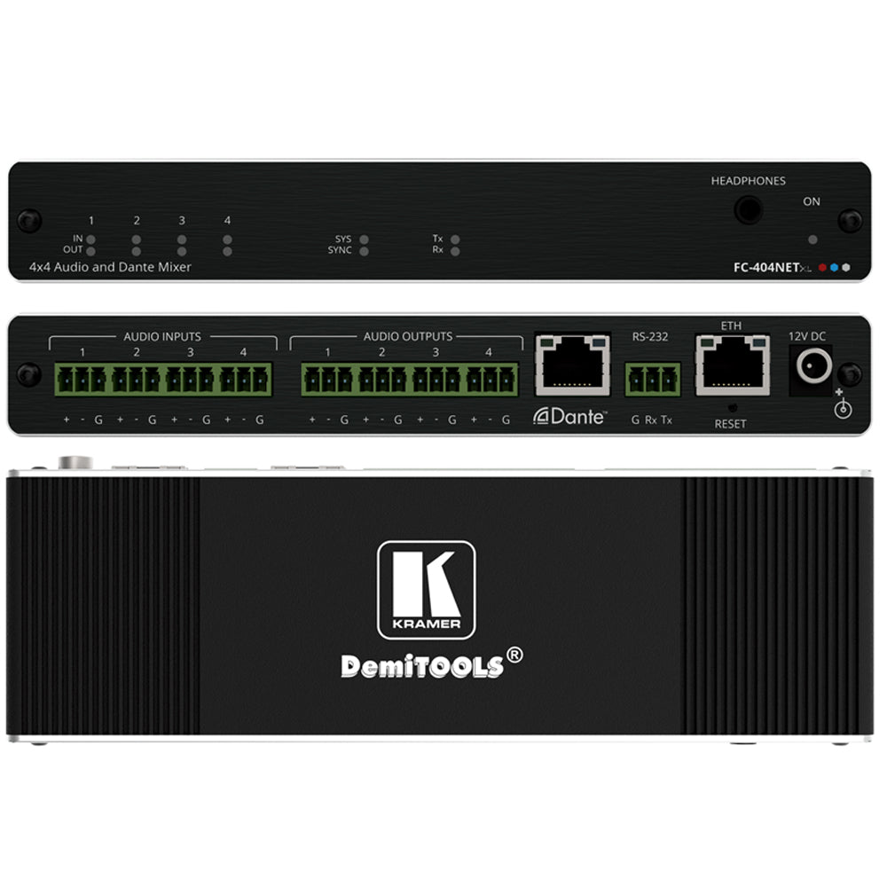 Kramer Electronics FC-404Net 4X4 Dante Interface | 3D Broadcast