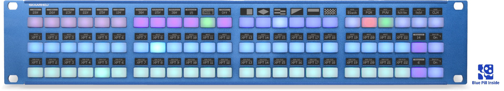 SKAARHOJ RACK-FLY-TRIO-V1B Rack Fly Trio w/Blue Pill Inside | 3D Broadcast