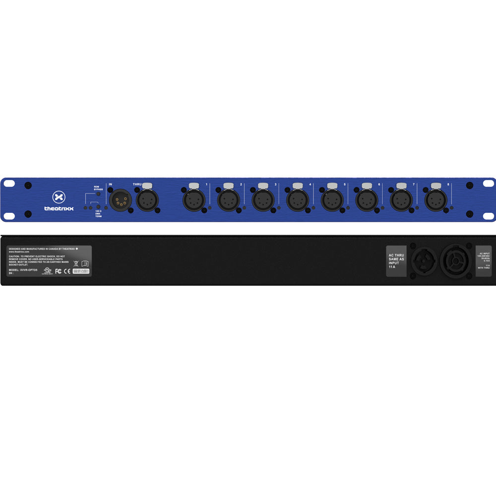 Theatrixx xVision 1:8 DMX Splitter / Isolator + Thru + RDM XLR5 - XVVR ...